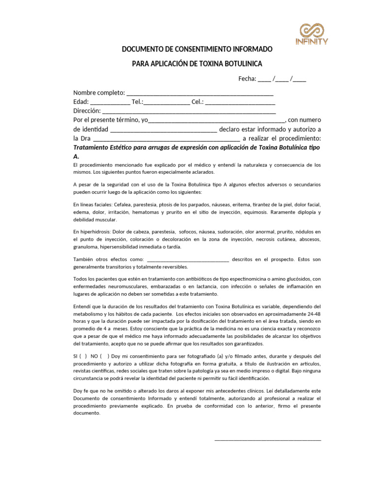 Consentimientos Informados de Tratamientos Faciales 16-06-2023 | PDF