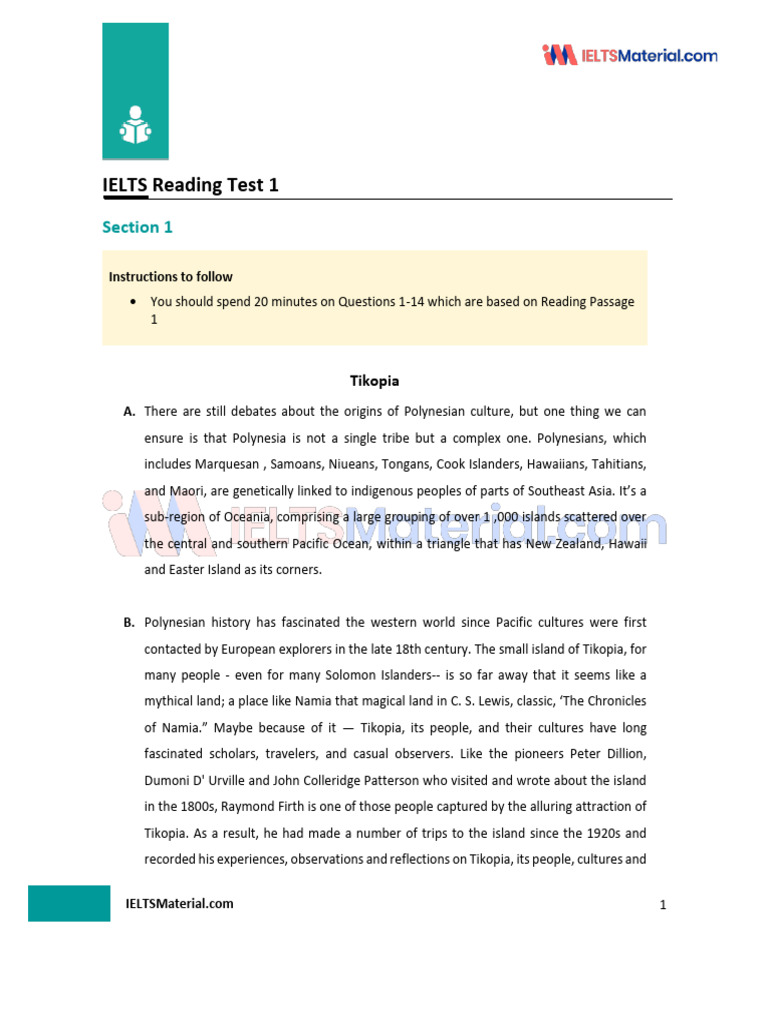 Ielts Reading 1.2 | PDF