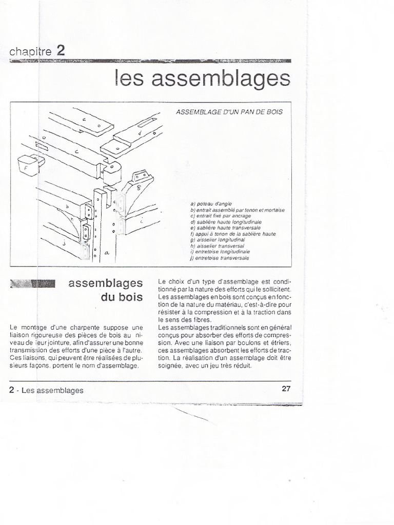 Charpente Traditionnelle Les Assemblages | PDF