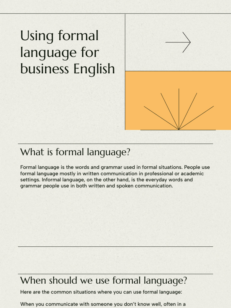 Formal English | PDF