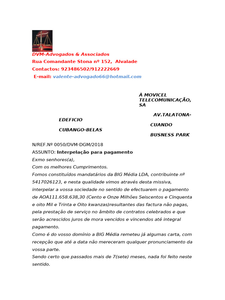 Modelo de Interpelação | PDF