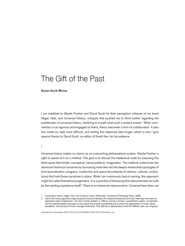 Buck-Morss - The Gift of The Past (Article) | PDF