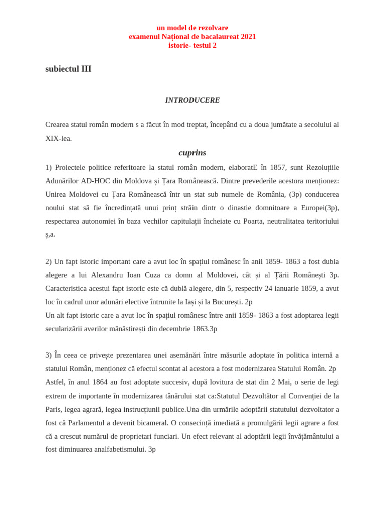 ESEU... Test 2 Bac Isto-2021 | PDF