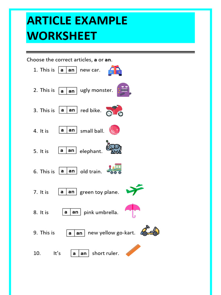 Choose the correct articles | PDF