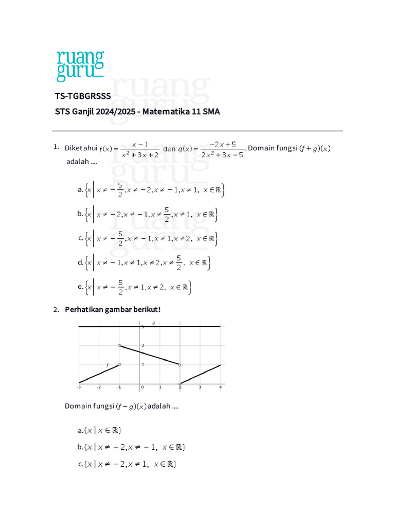 STS Ganjil 2024 - 2025 - Matematika 11 SMA | PDF