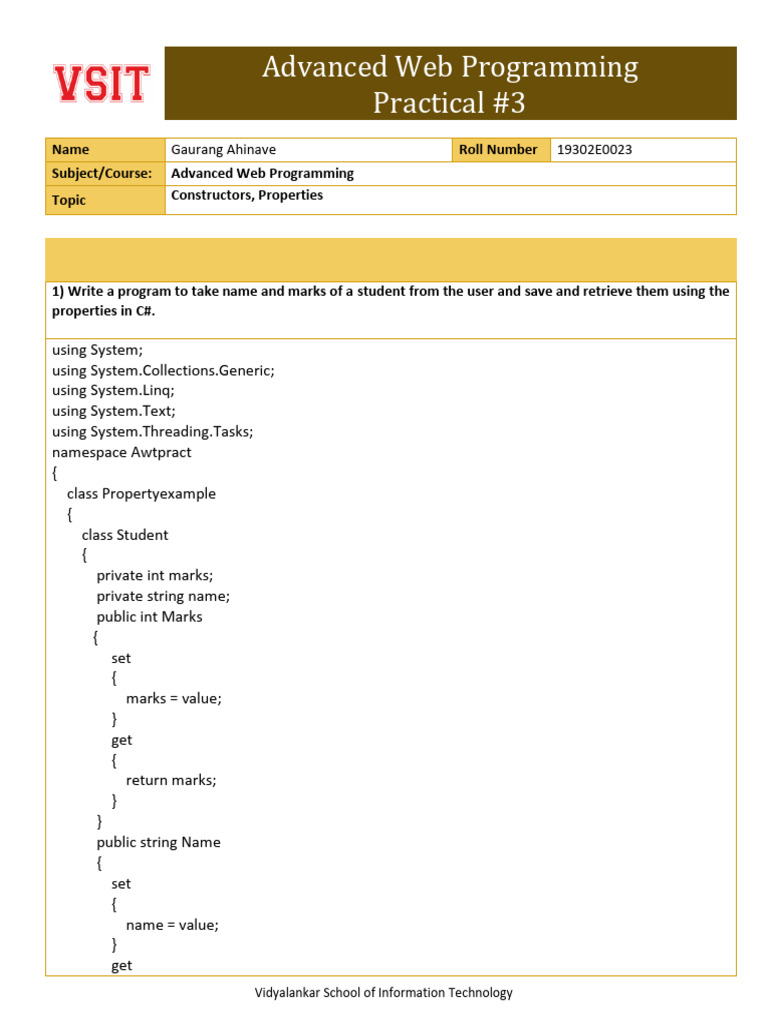 AWP Worksheet - Practical - 3 | PDF