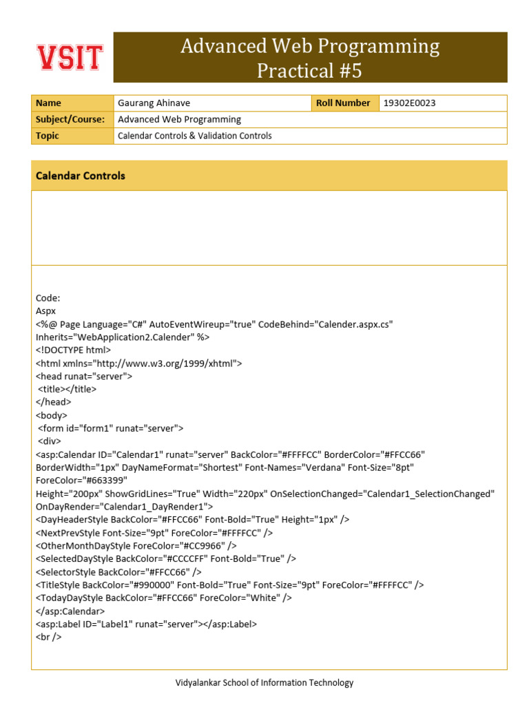 AWP Worksheet - Practical - 5 | PDF