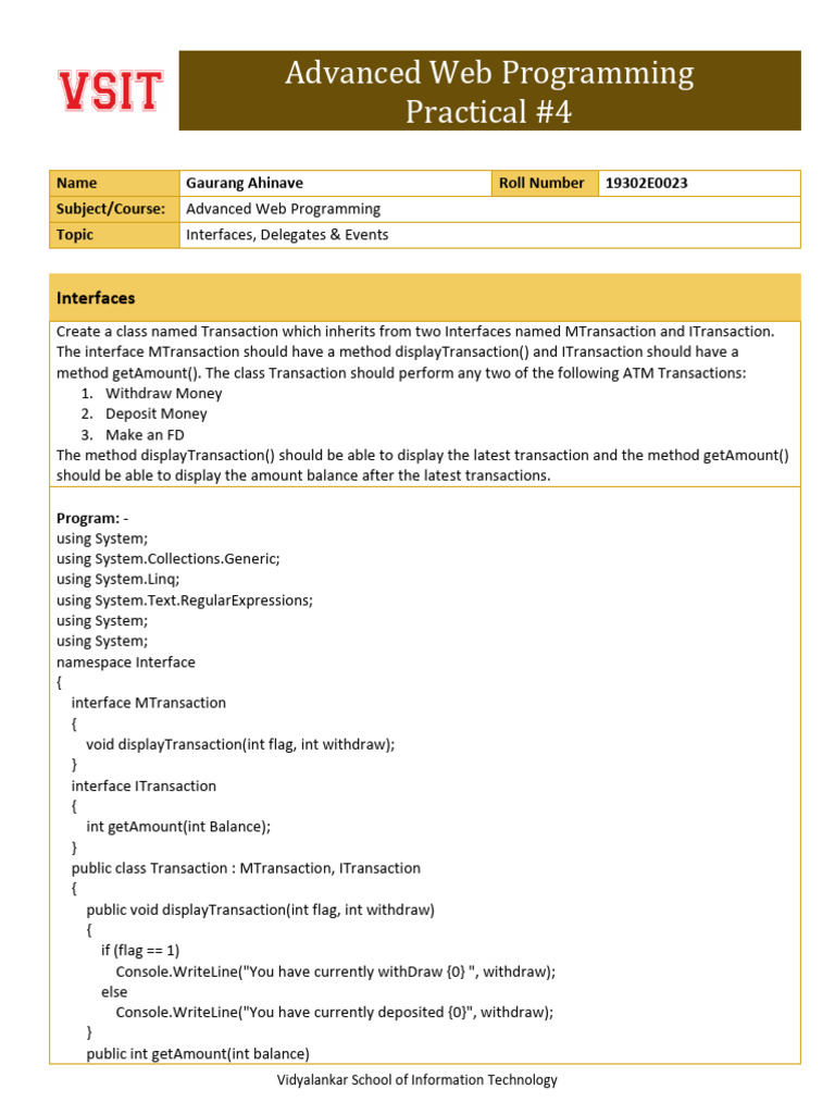 AWP Worksheet - Practical - 4 | PDF