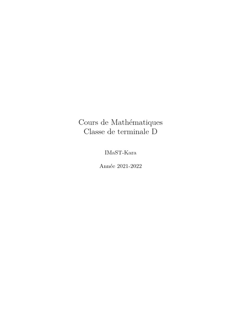 Cours math TD(IMaST) | PDF