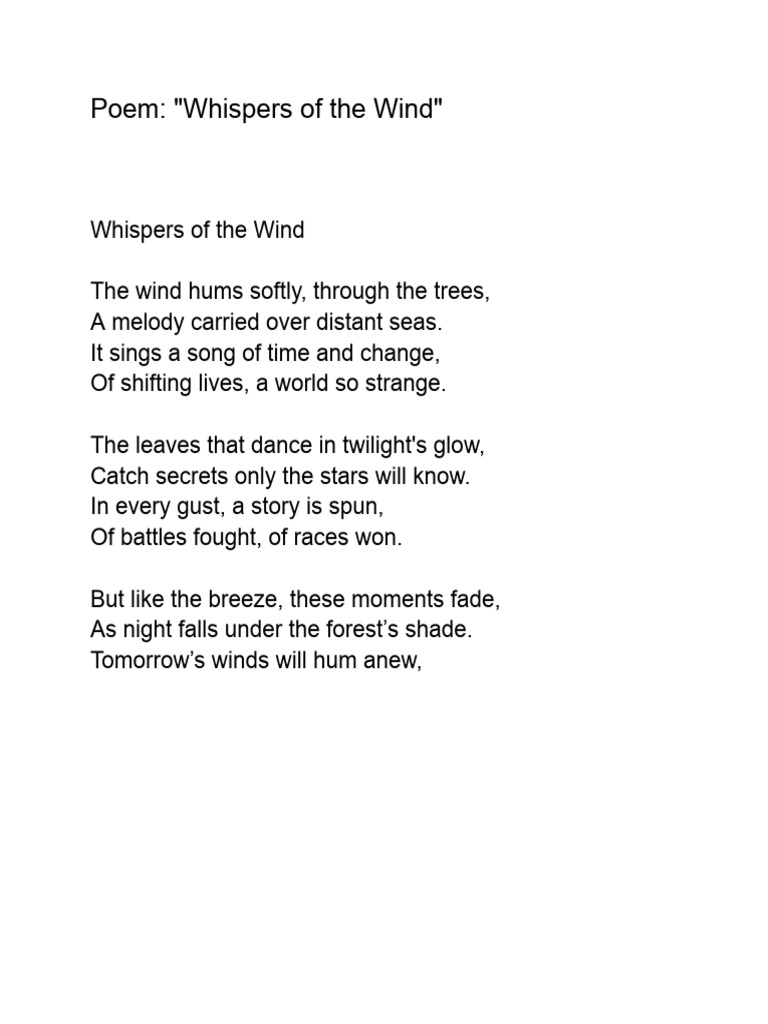 Whispers of The Wind | PDF