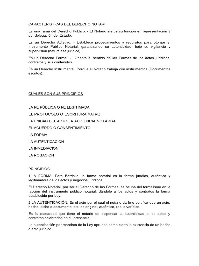 Caracteristicas Del Derecho Notari | PDF