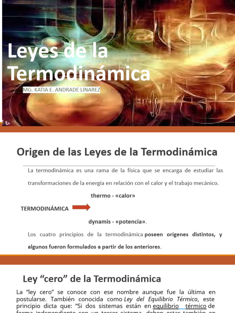 Leyes de La Termodinámica - Presentación | PDF