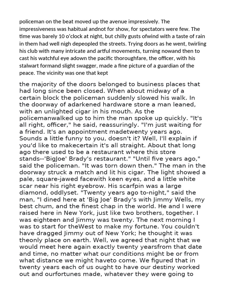 AFTER TWENTY YEARS STORY | PDF