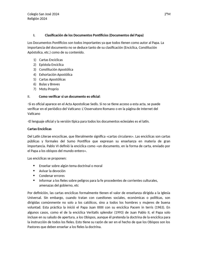 Sobre Los Documentos Pontificios | PDF | Iglesia Católica | Papa