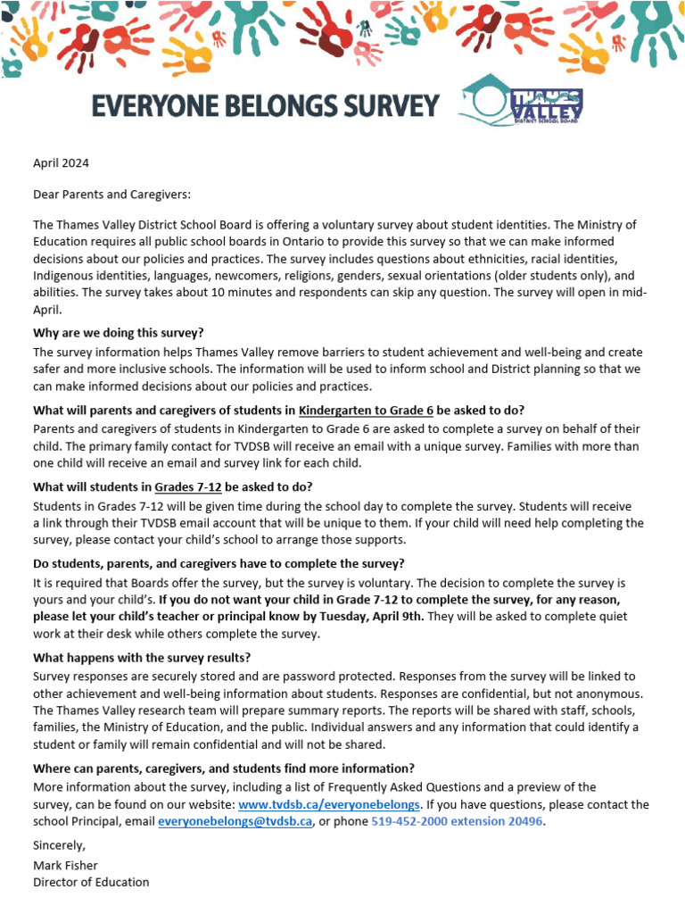 ENGLISH Everyone Belongs Information Letter For Parents & Caregivers ...