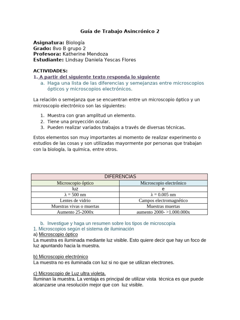 Guía de Trabajo Asincrónico | PDF