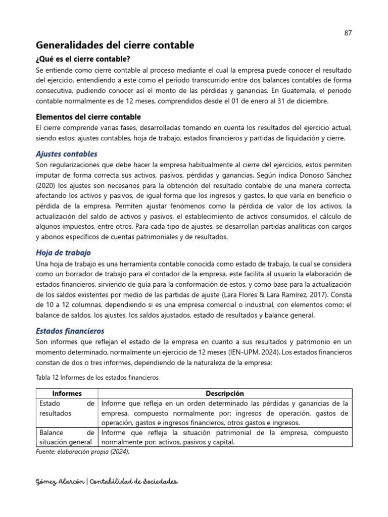 Cierre Contable | PDF | Contabilidad | Hoja de balance