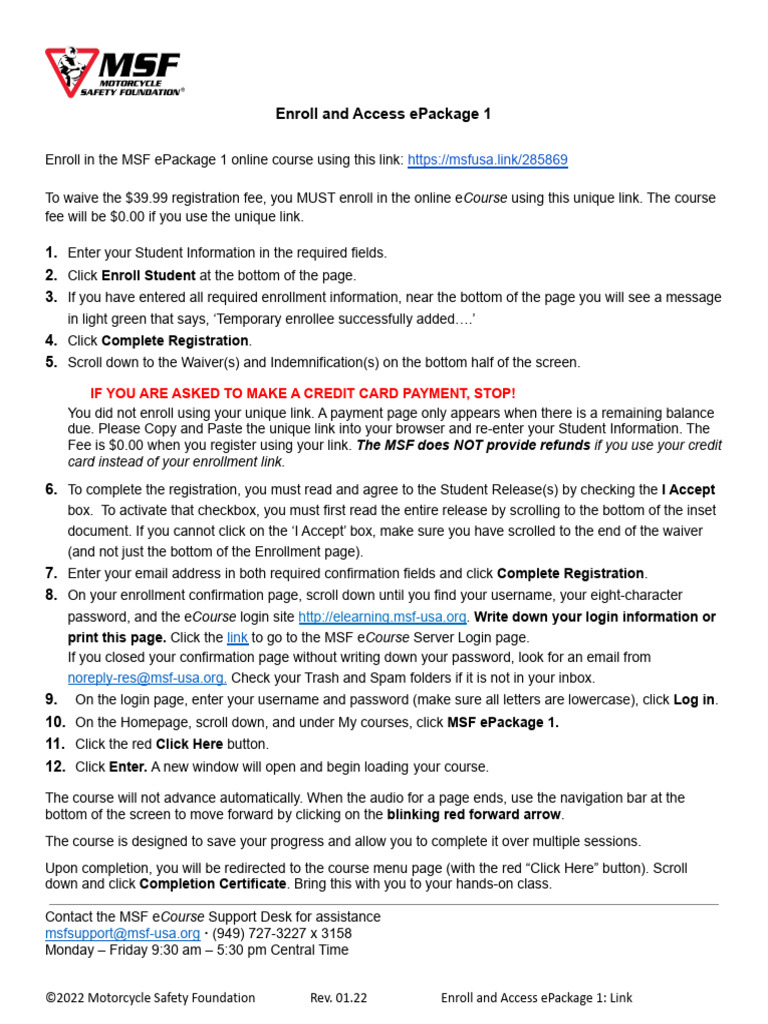 Enroll and Access EPackage MTC EP1 20221212 | PDF