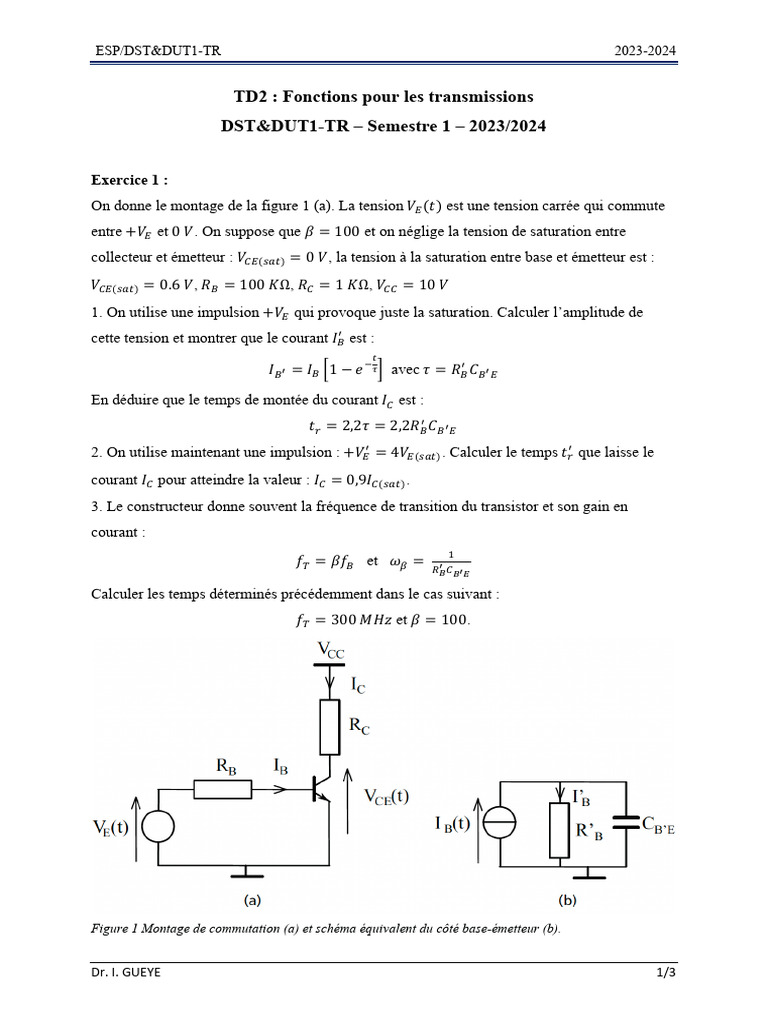 TD2 Transistors en Commutation | PDF