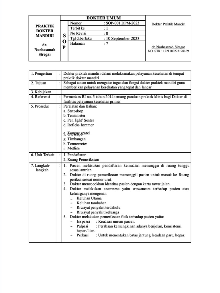 PDF Sop DPM Hasanah Compress | PDF