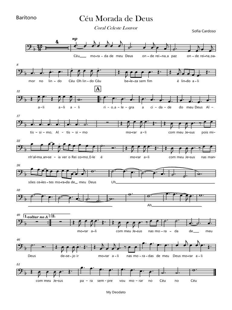 Céu Morada de Deus-Barítono | PDF