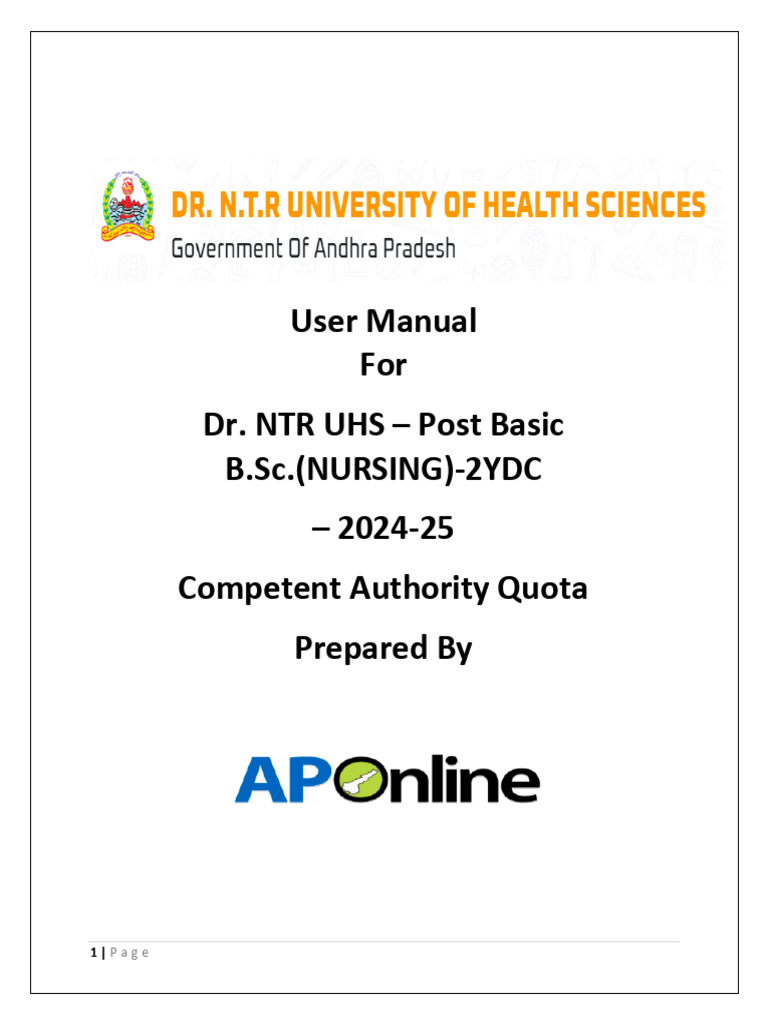 Dr. NTR UHS Nursing Admission Guide | PDF | Login | Finance & Money ...