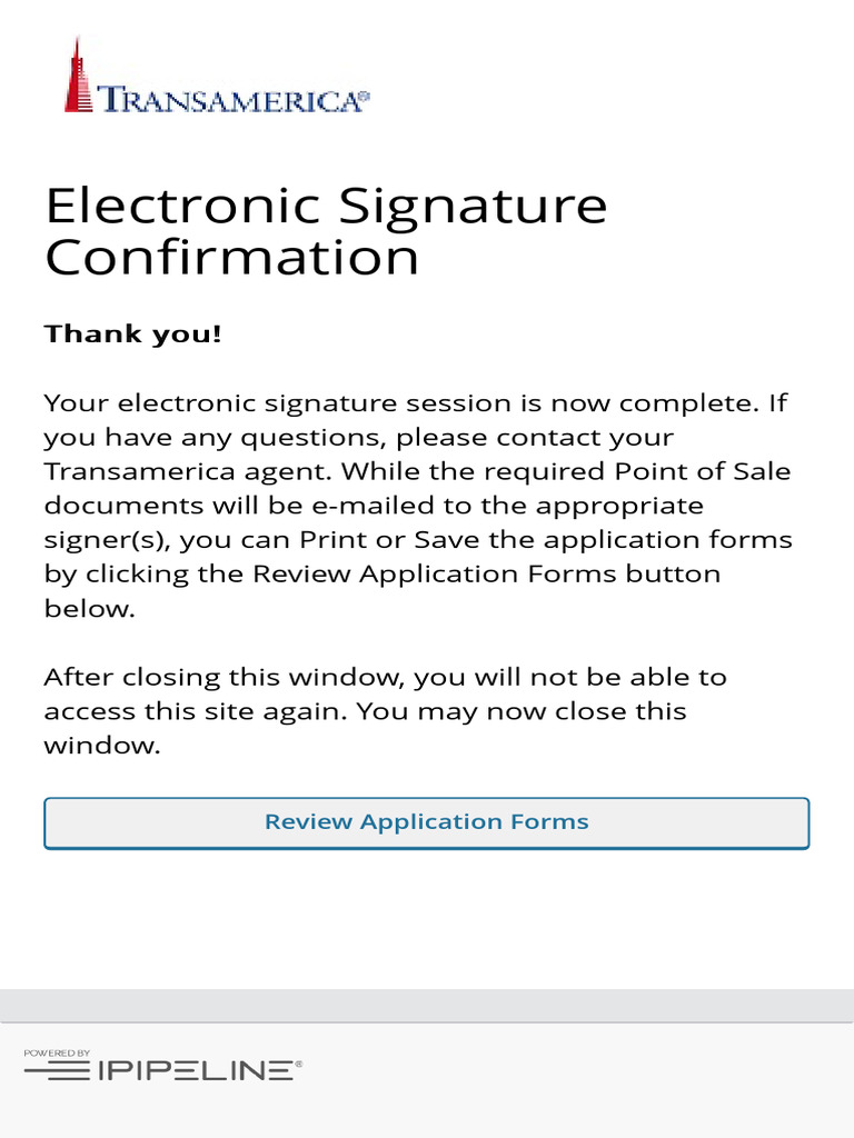 Electronic Signature Confirmation | PDF