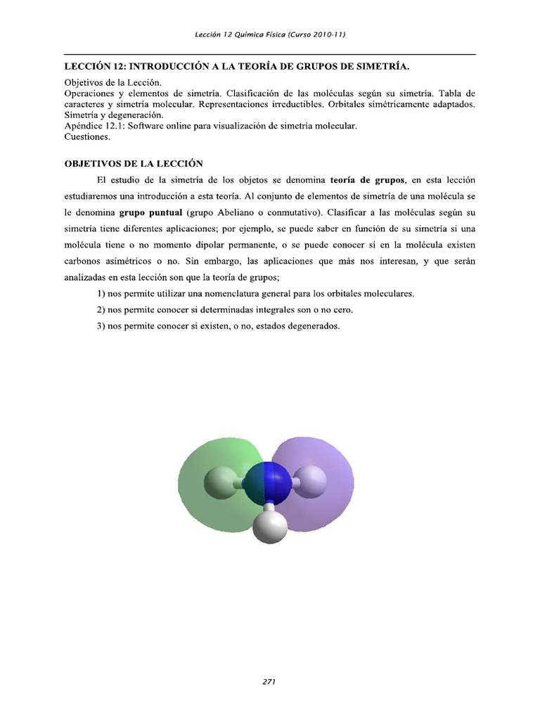 Elementos de Simetría y Operaciones | PDF