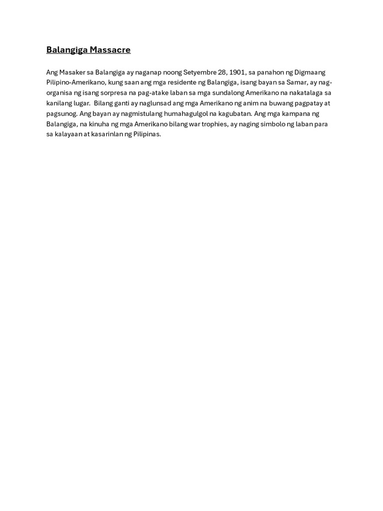 Balangiga Massacre | PDF