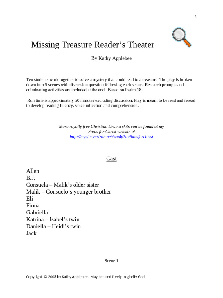 Missing Treasure Reader's Theater | PDF