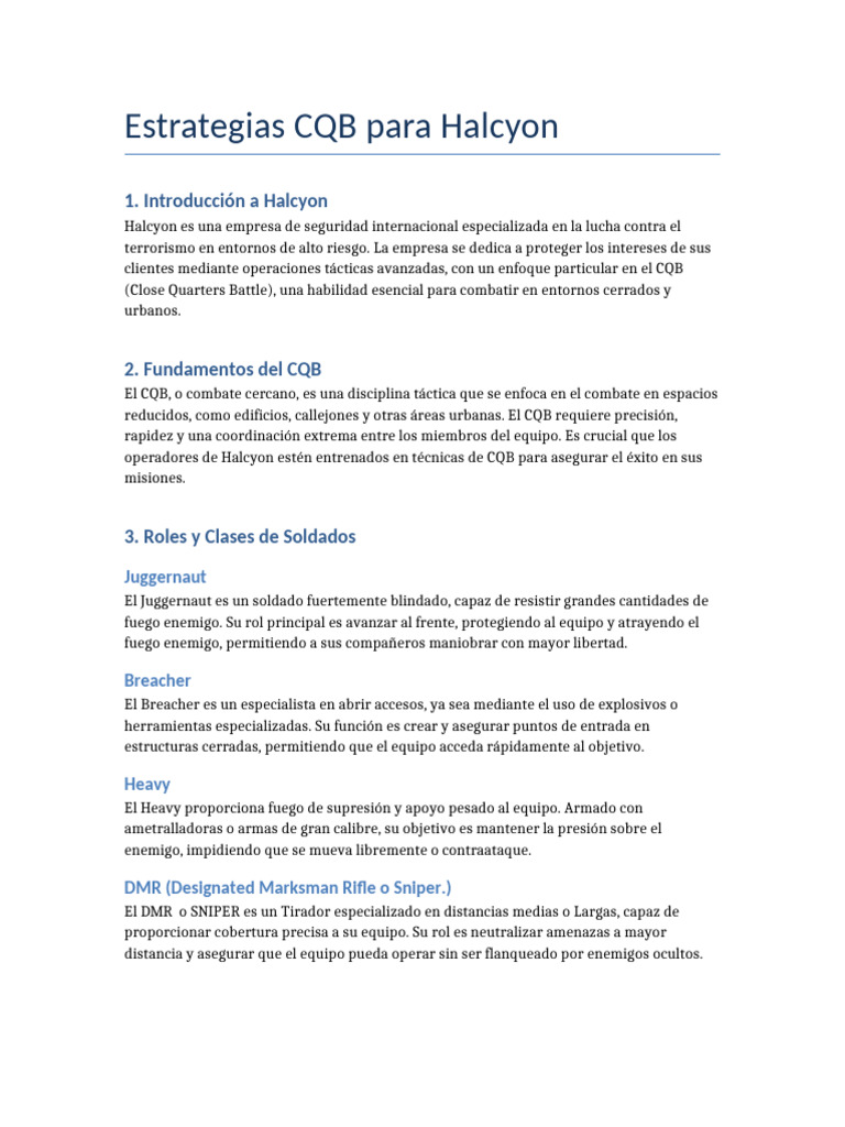 Estrategias CQB Halcyon Security | PDF