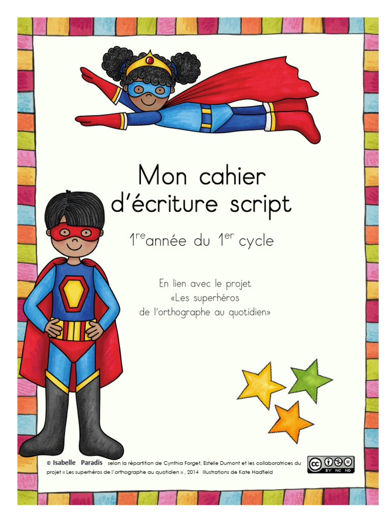Superhéros Cahier de Calligraphie Script (9) Copie | PDF