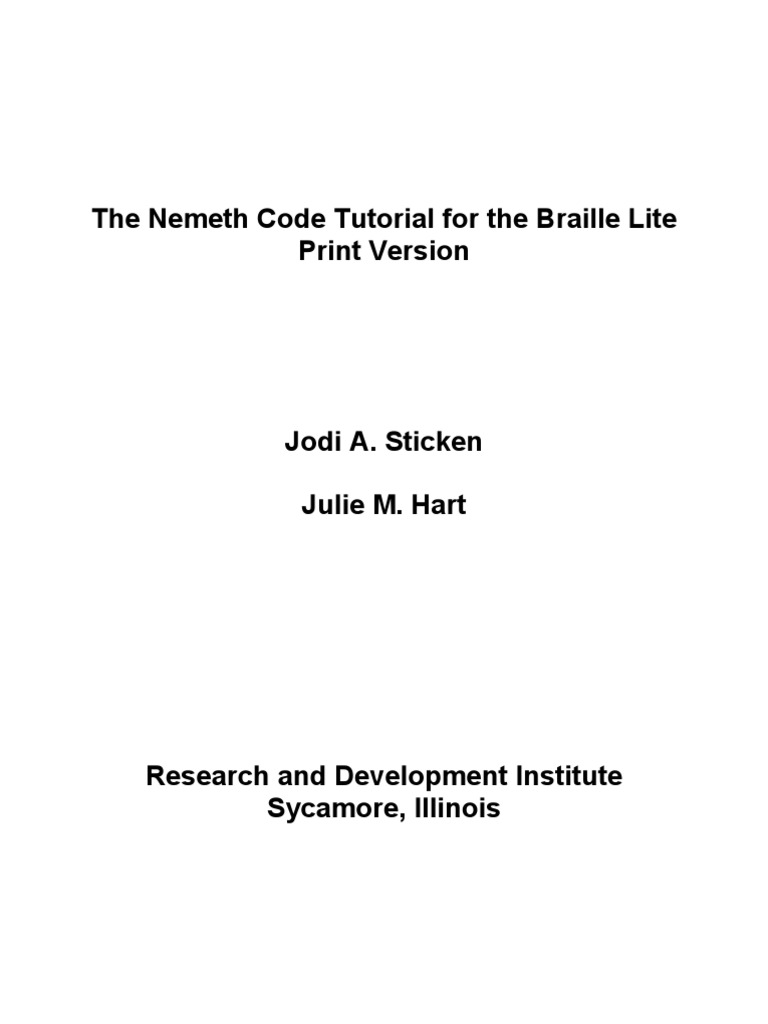 Nemeth Code Tutorial | PDF | Punctuation | Cartesian Coordinate System