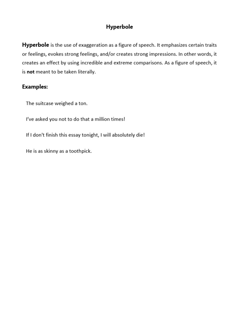 Hyperbole - Notes | PDF