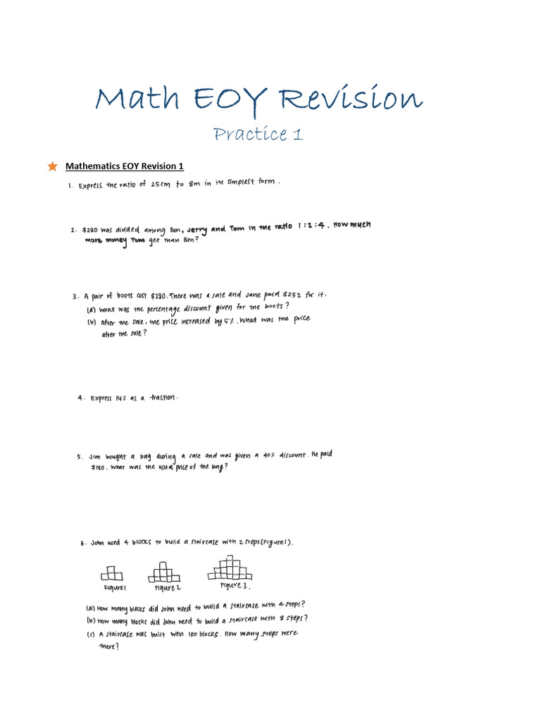 N (T) Sec 1 EOY Practice 1 | PDF
