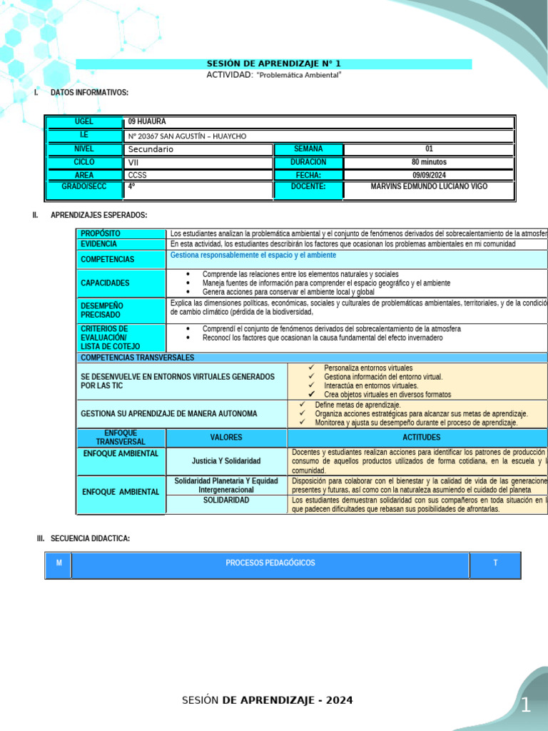 Sesion CCSS 4° Sec-Semana 01 | PDF