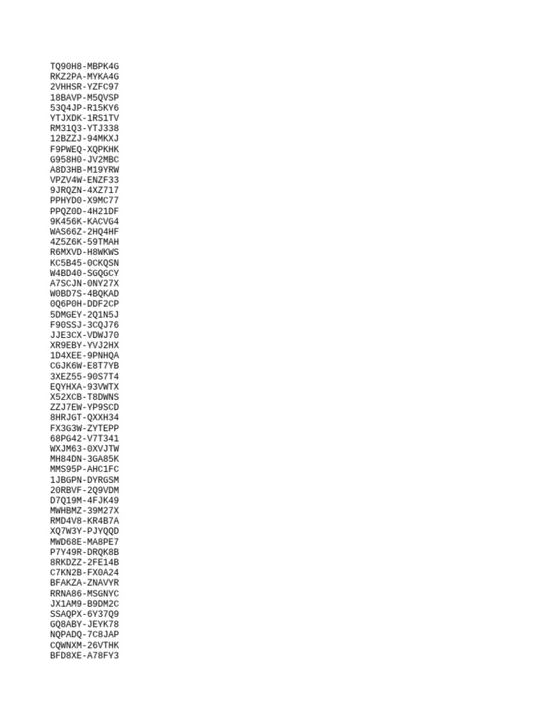 Alphanumeric Code List | PDF