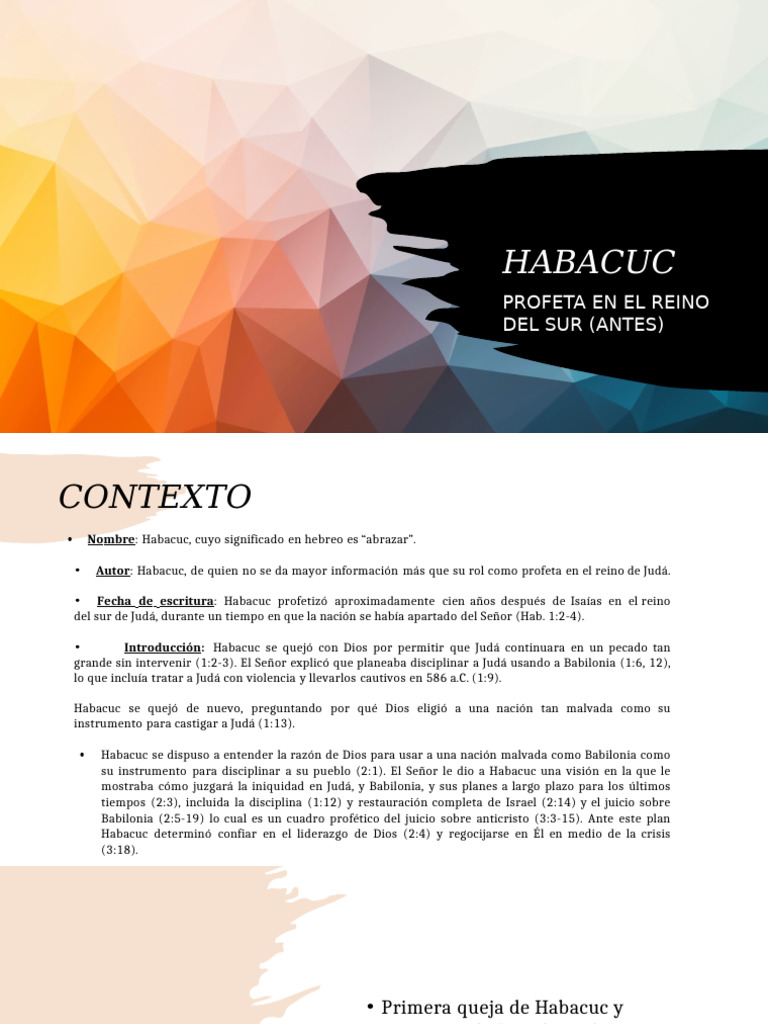 HABACUC | PDF | Segundo advenimiento | Jesús