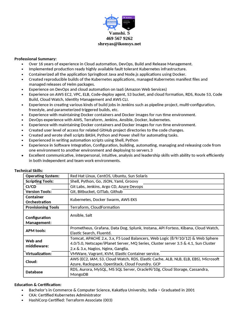Vamshi Devops Ikonsys | PDF