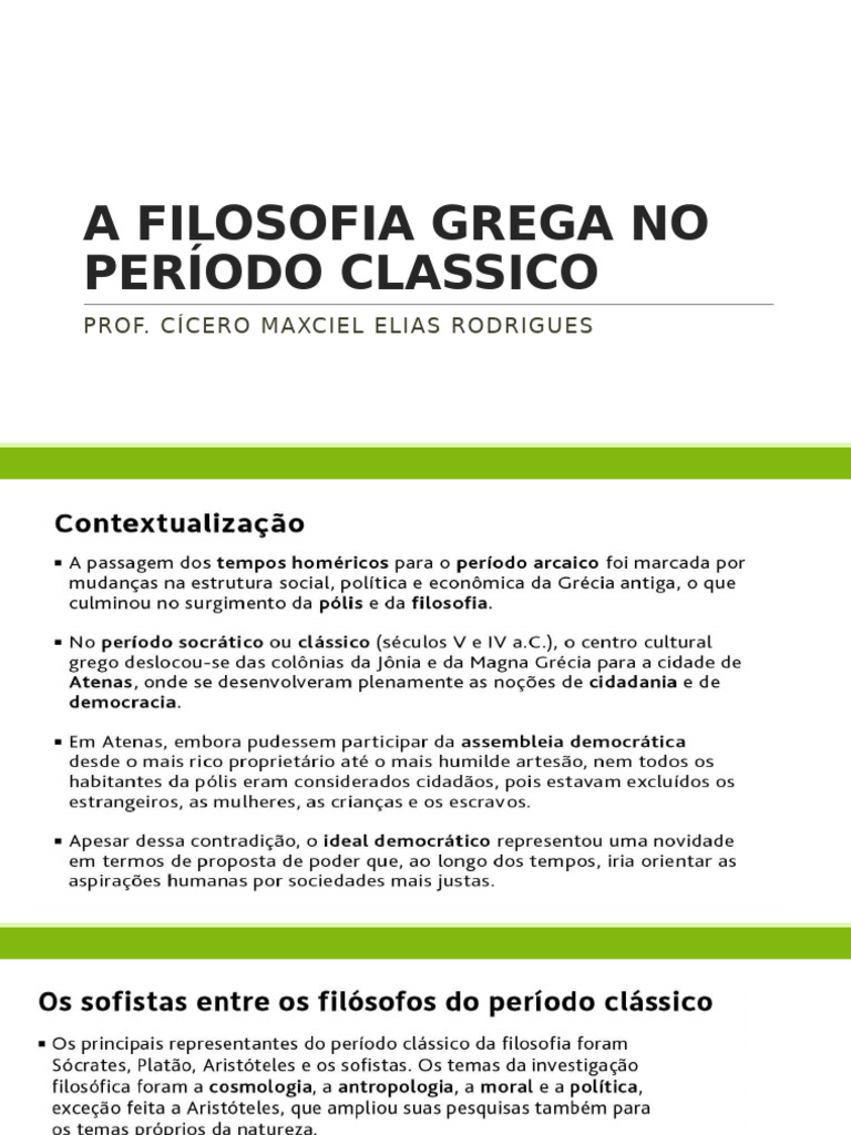 02 - A Filosofia Grega No Período Clássico | PDF
