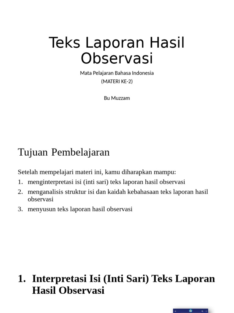 Teks Laporan Hasil Observasi | PDF