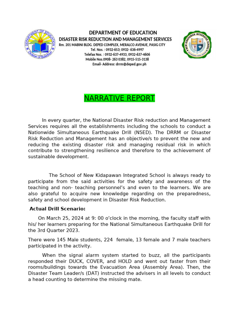 Narrative Report | PDF