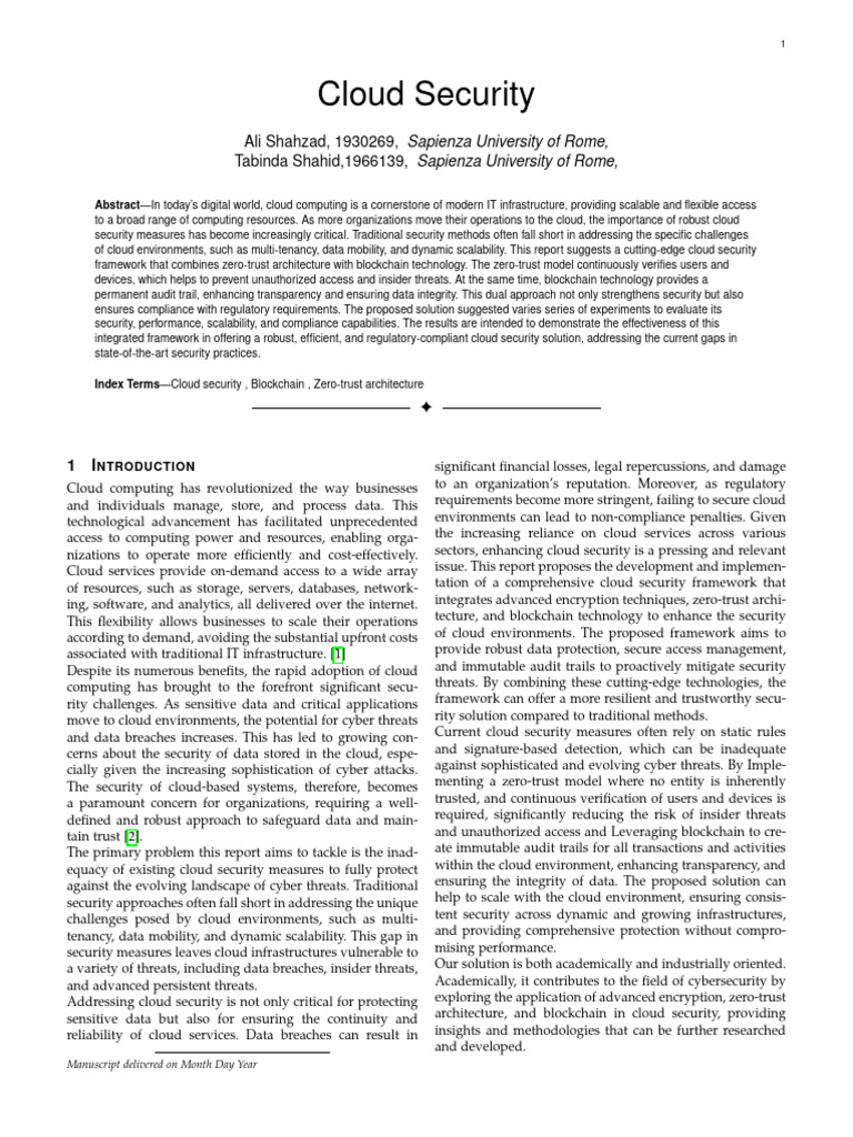 Cloud Security Report | PDF