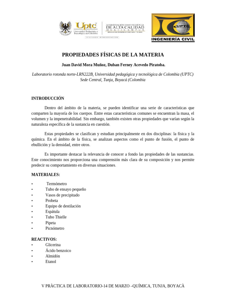 Propiedades Fisicas de La Materia.. | PDF