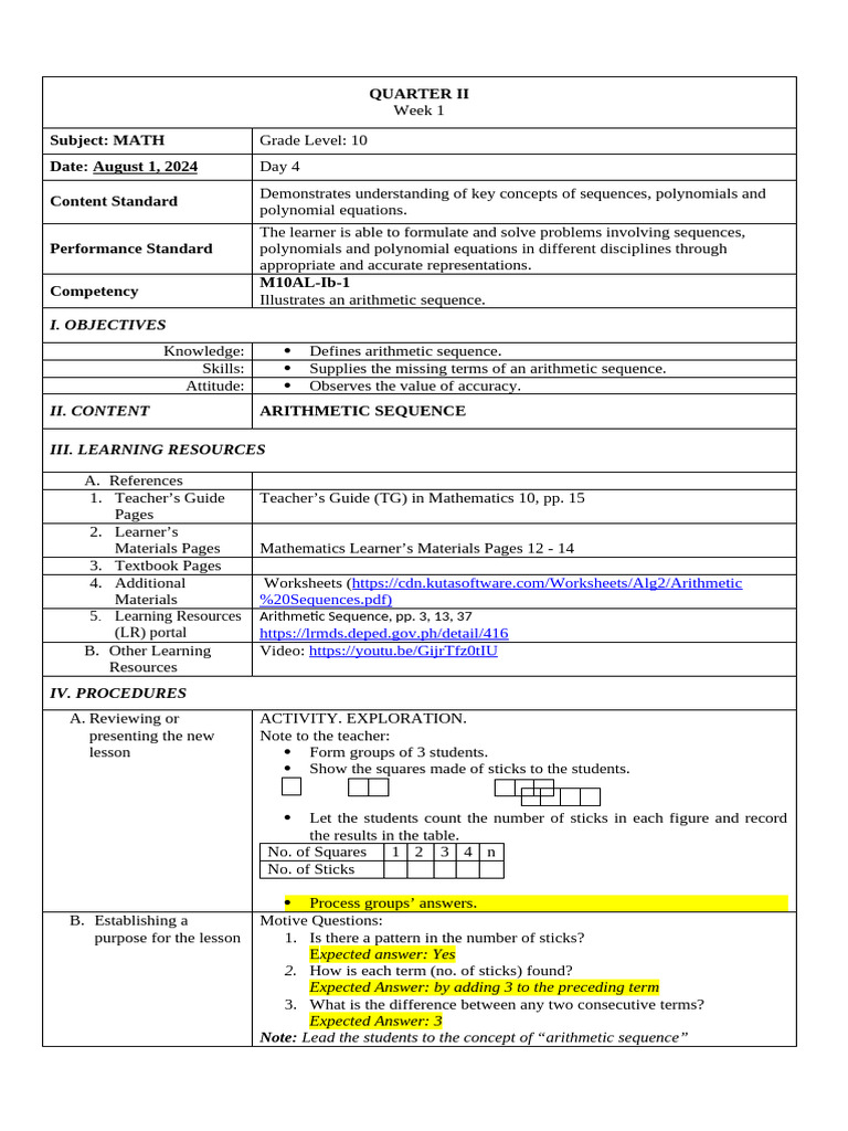 Understanding Arithmetic Sequences | PDF | Mathematics | Learning