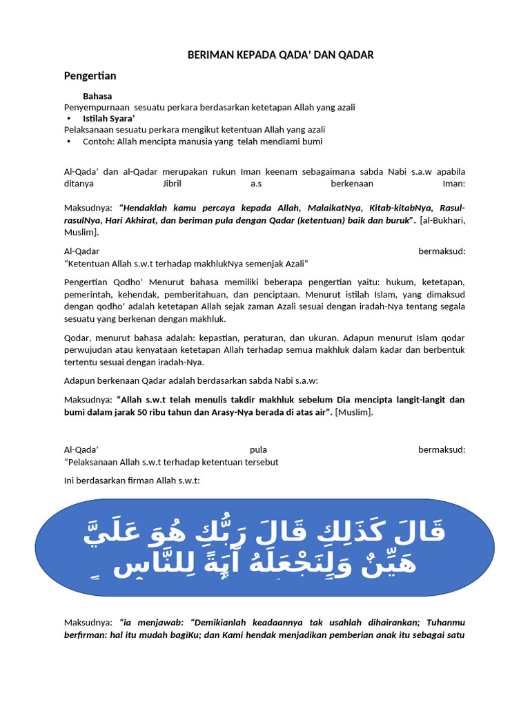 Qada Dan Qadar Pdf