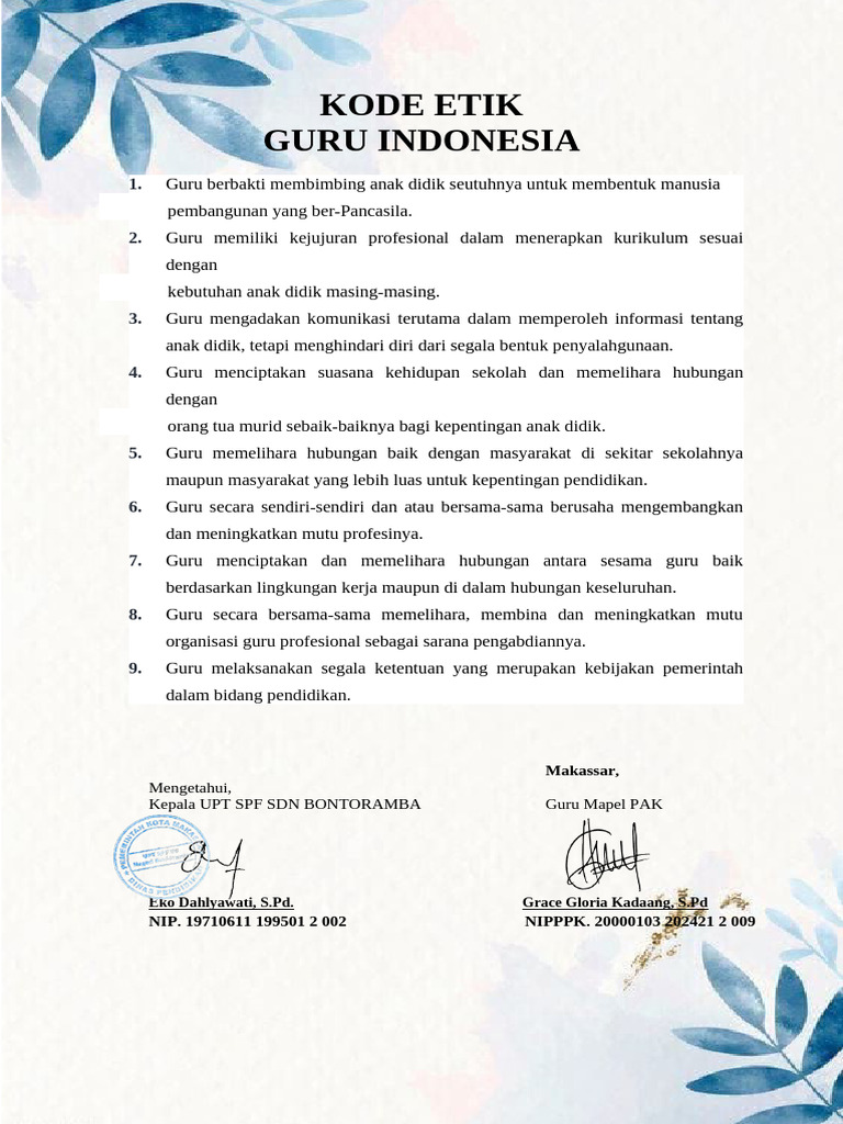 Kode Etik Guru | PDF