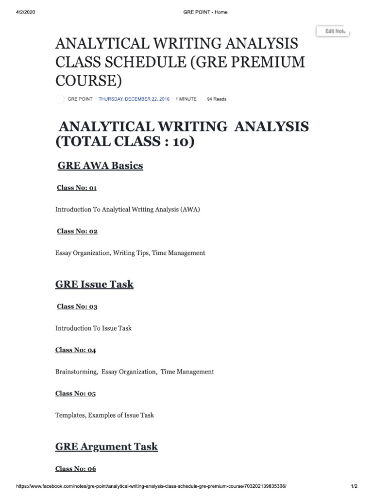 Analytical Writing | PDF