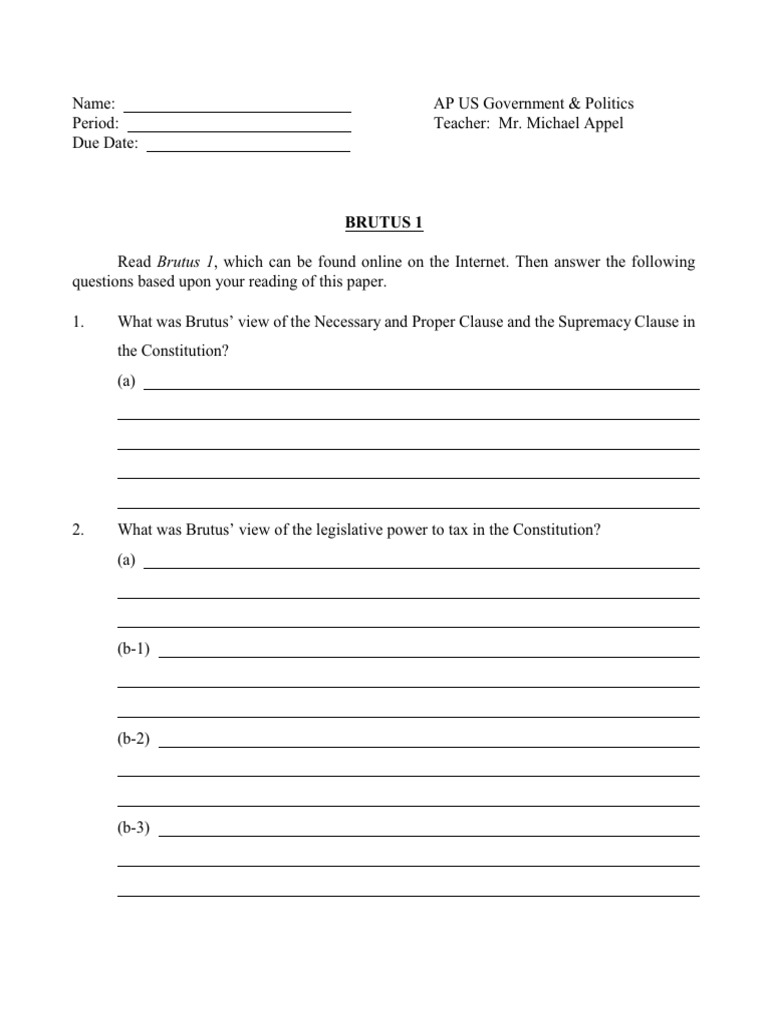 Brutus 1 | PDF