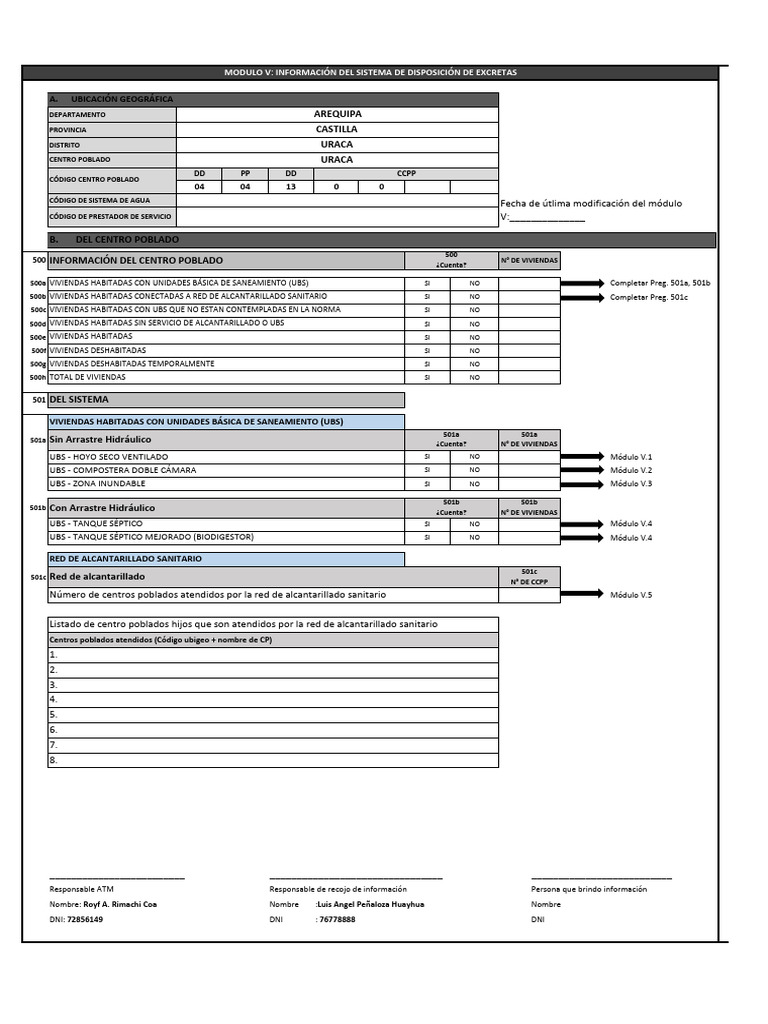 Cuestionario especializado Módulo V | PDF